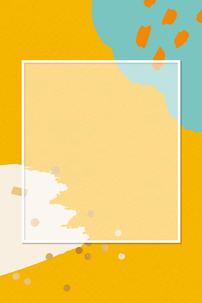 Transparent frame yellow Memphis pattern | Premium Vector - rawpixel