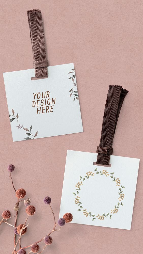 Square label mockup mobile wallpaper | Premium PSD Mockup - rawpixel