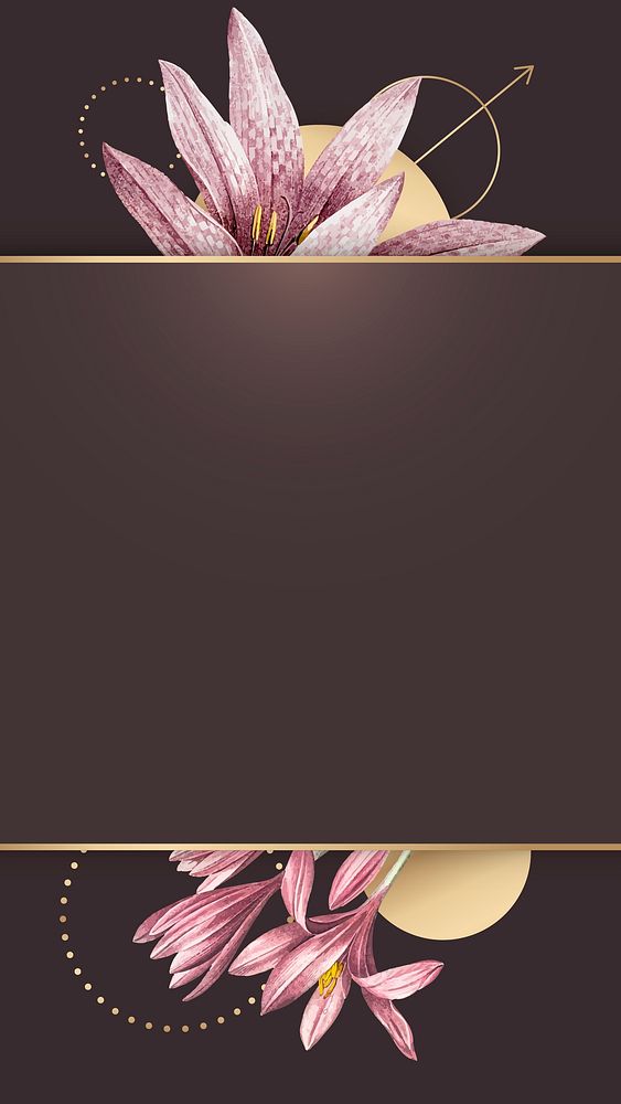 Pink amaryllis pattern gold frame | Premium Vector - rawpixel