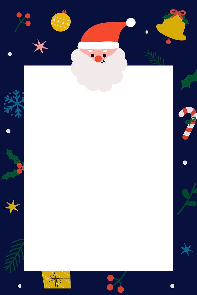Rectangle Santa Christmas frame vector | Premium Vector - rawpixel