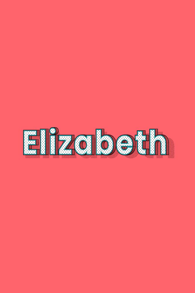 Elizabeth vector halftone word typography | Free Photo - rawpixel
