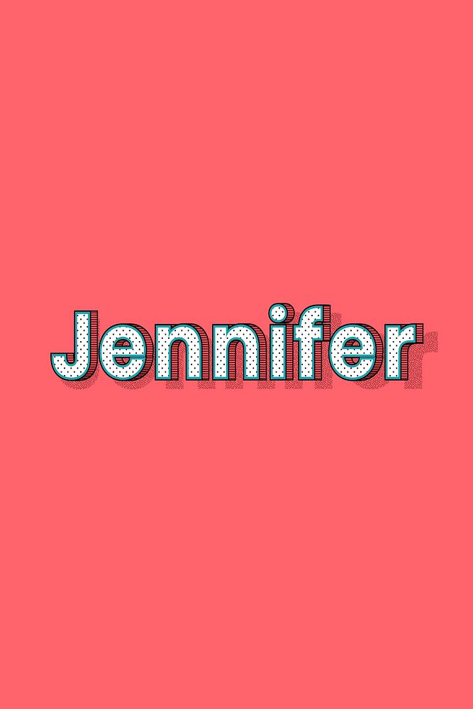 Jennifer vector halftone word typography | Free Photo - rawpixel