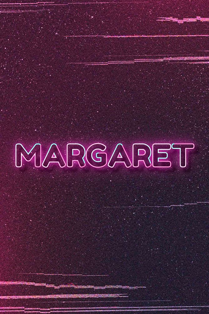 Margaret word art vector neon | Free Photo - rawpixel
