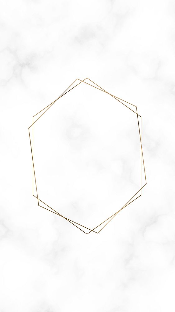 Golden hexagon frame template vector | Premium Vector - rawpixel