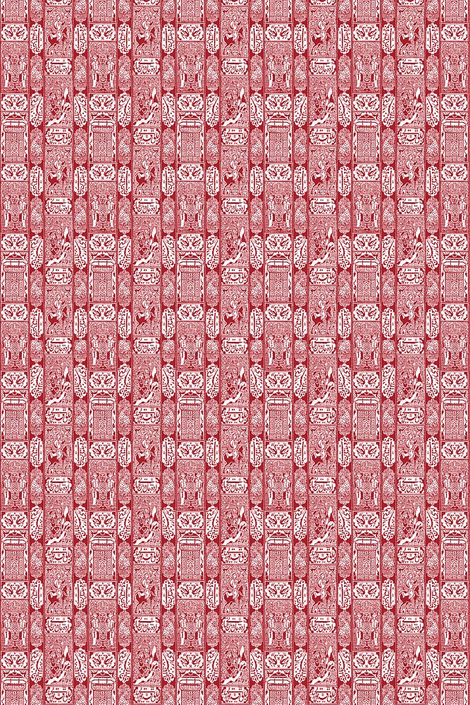 Vintage red textile pattern background, | Premium Photo - rawpixel
