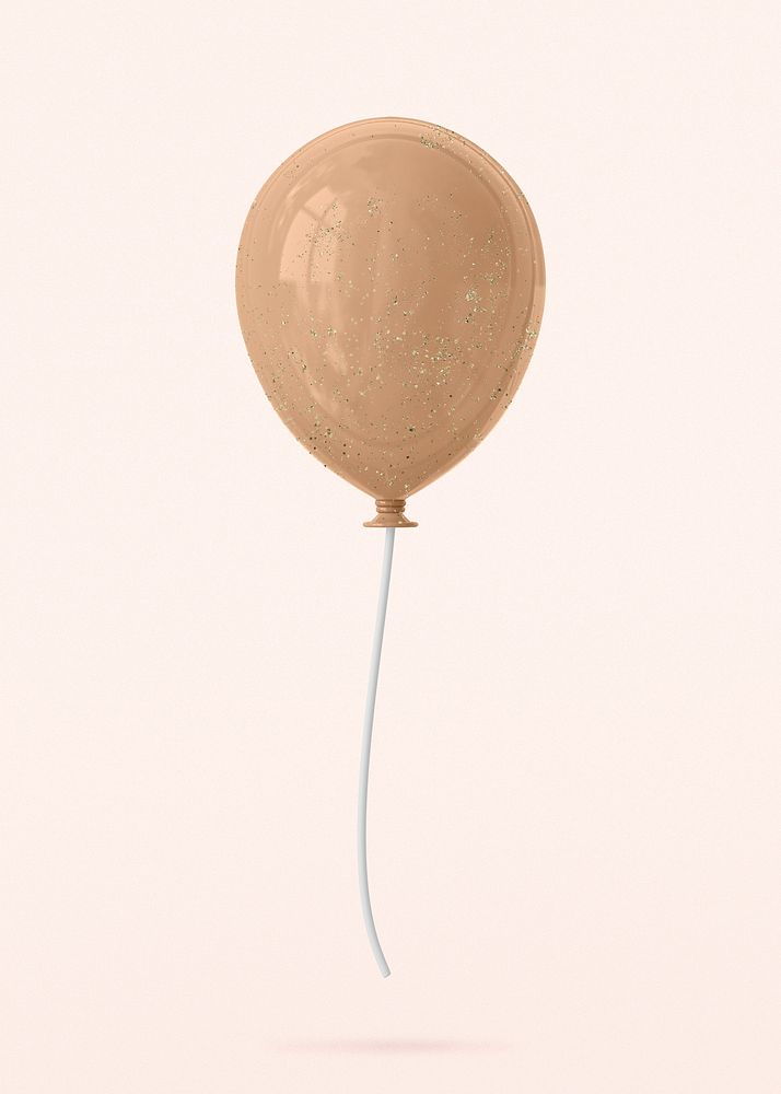 Brown balloon collage element, 3d | Premium PSD Illustration - rawpixel