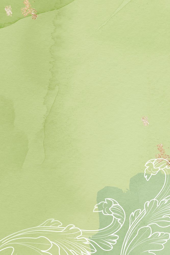 Green background, ornamental floral design | Premium PSD - rawpixel