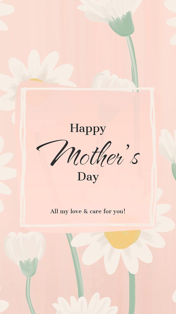 Pink greeting template, mother's day | Free PSD Template - rawpixel