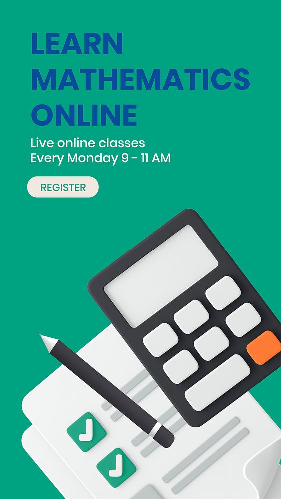 Mathematics social media story template, | Premium Vector Template ...