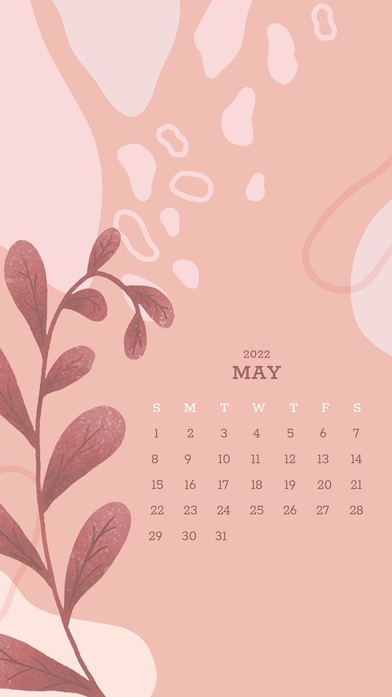 Botanical abstract May monthly calendar | Free PSD - rawpixel