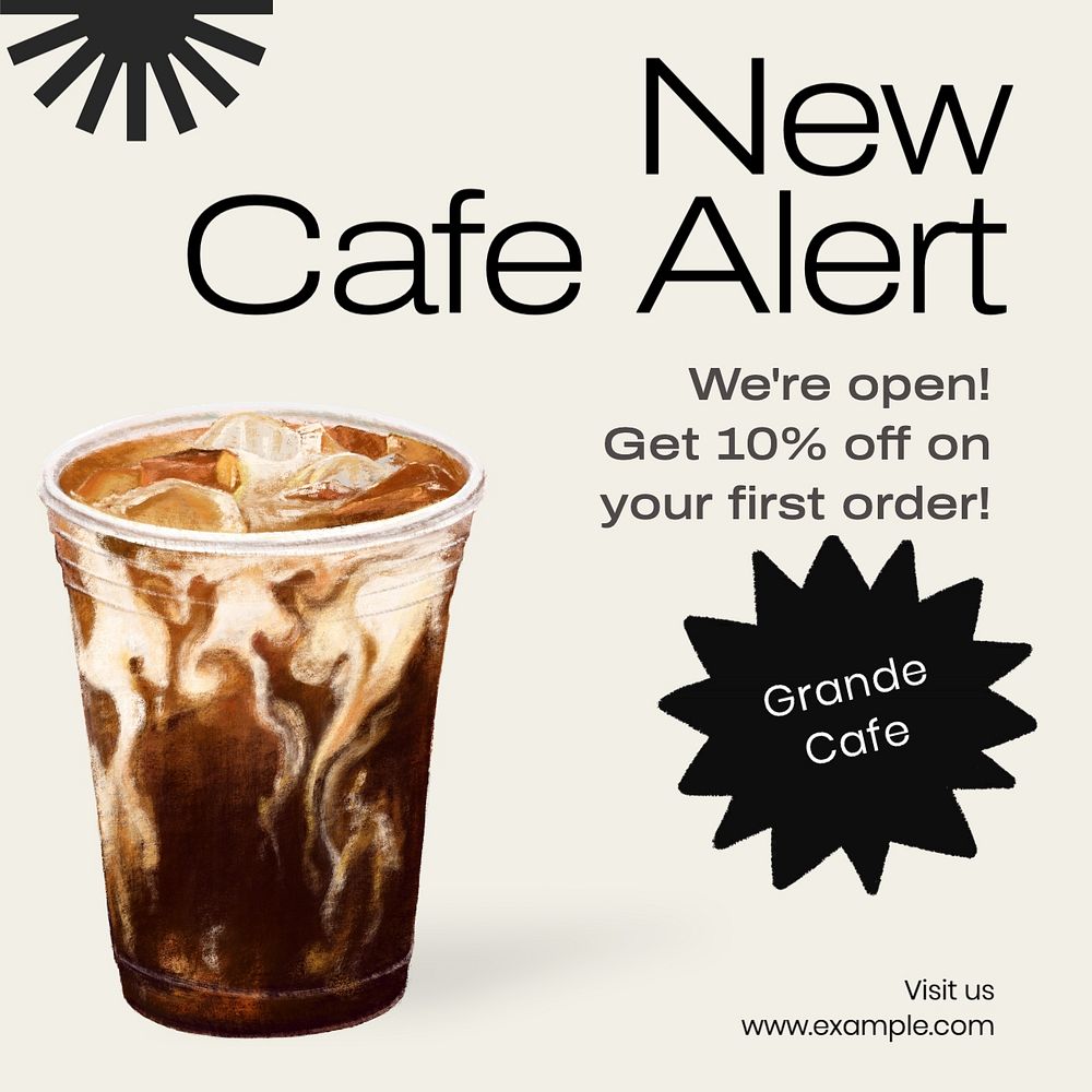 New cafe Facebook post template, | Premium Editable Template - rawpixel