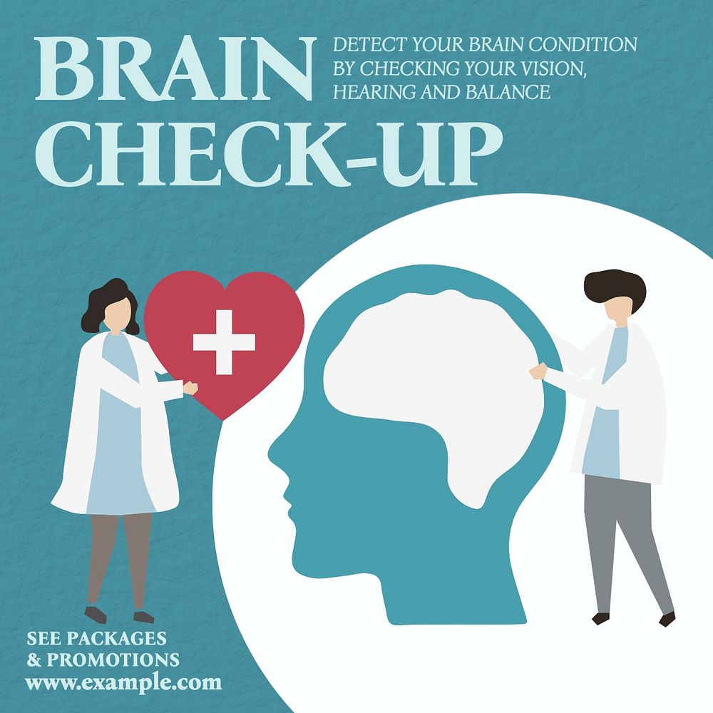 Brain check-up Instagram post template | Premium Editable Template ...