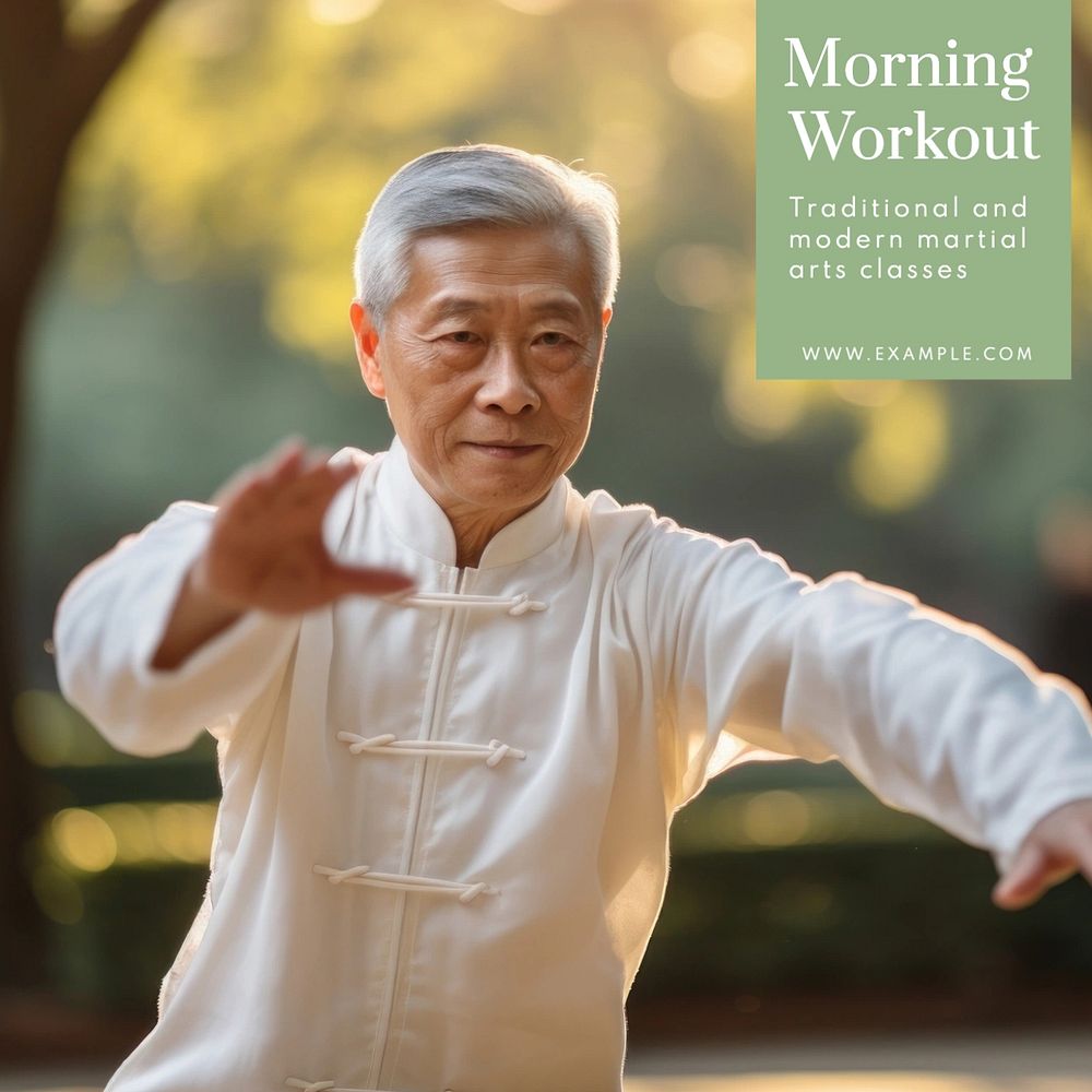 Morning workout routine Instagram post | Free Editable Template - rawpixel