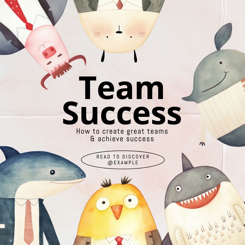 Team success Instagram post template, | Free Editable Template - rawpixel