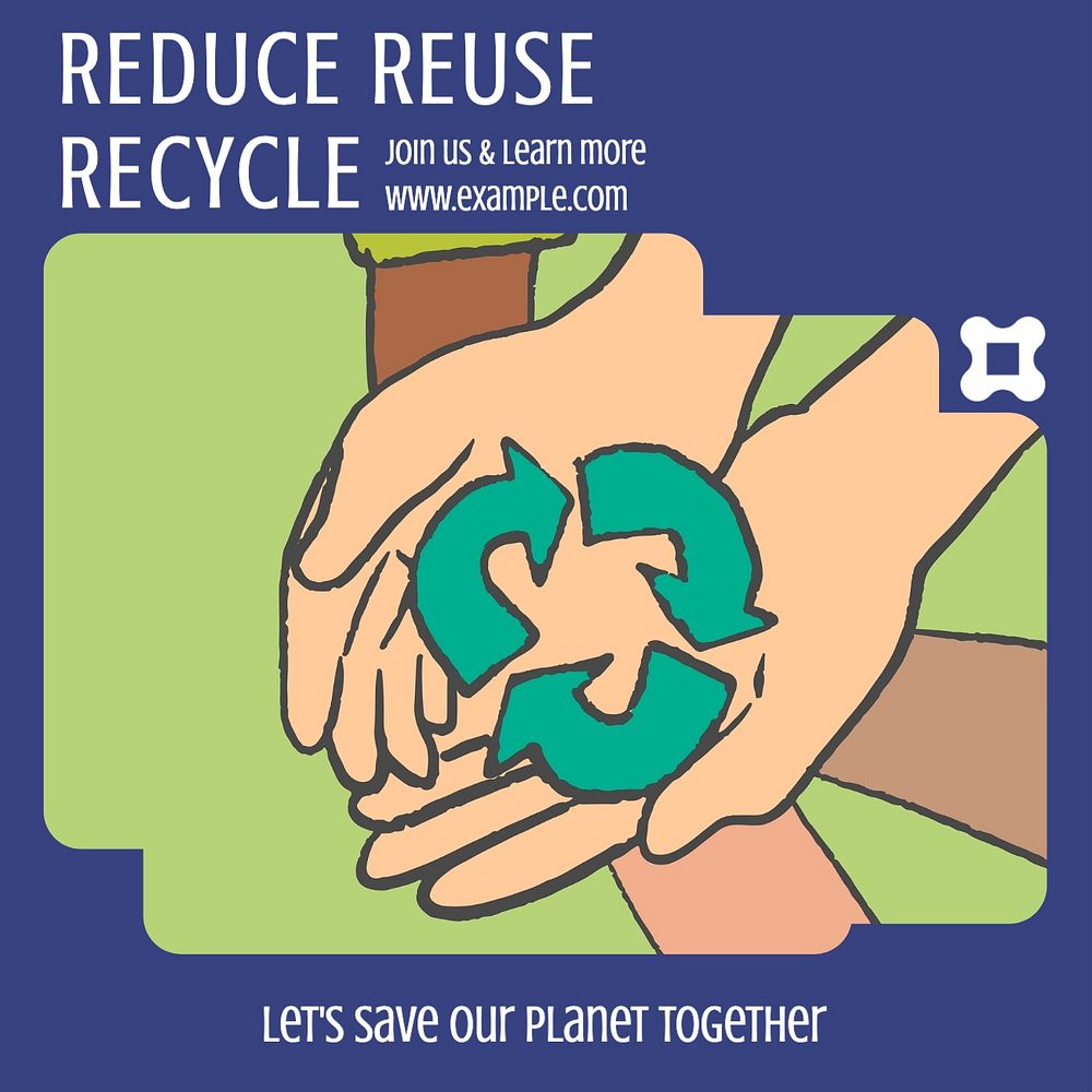 Reduce reuse recycle post template, | Premium Editable Template - rawpixel