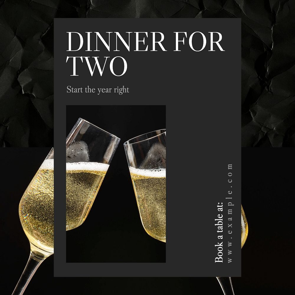 Dinner date Facebook post template, | Premium Editable Template - rawpixel
