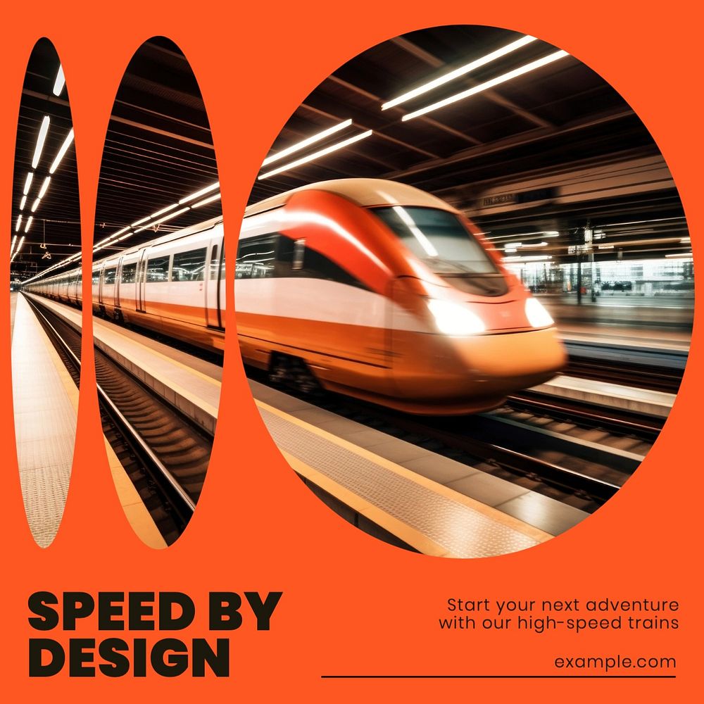 High-speed train Instagram post template | Premium Editable Template ...