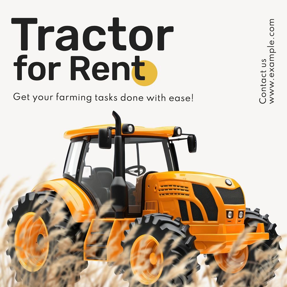 Tractor rent Instagram post template | Premium Editable Template - rawpixel