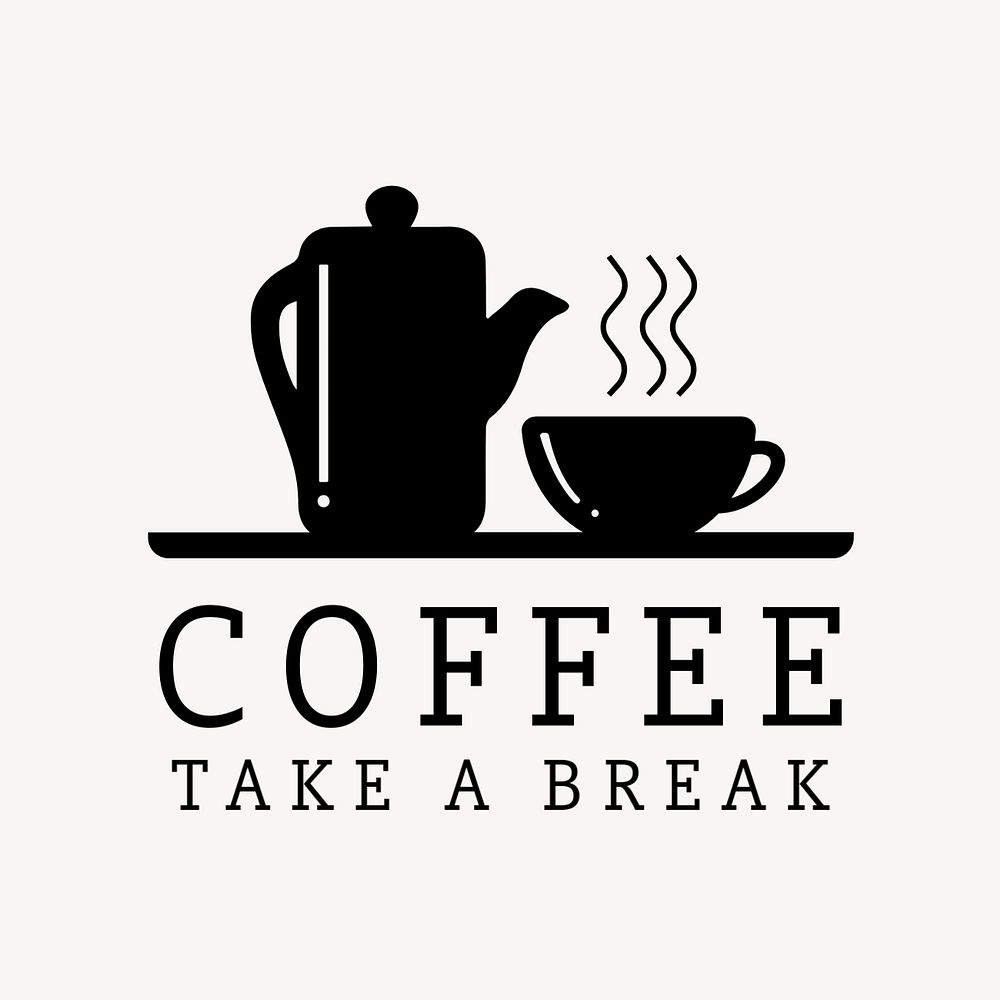 Coffee break logo business template, | Premium Logo Maker - rawpixel