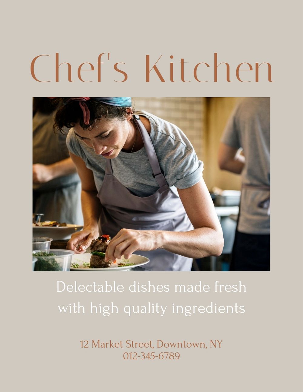 Chef's kitchen flyer template, editable | Premium Editable Template ...