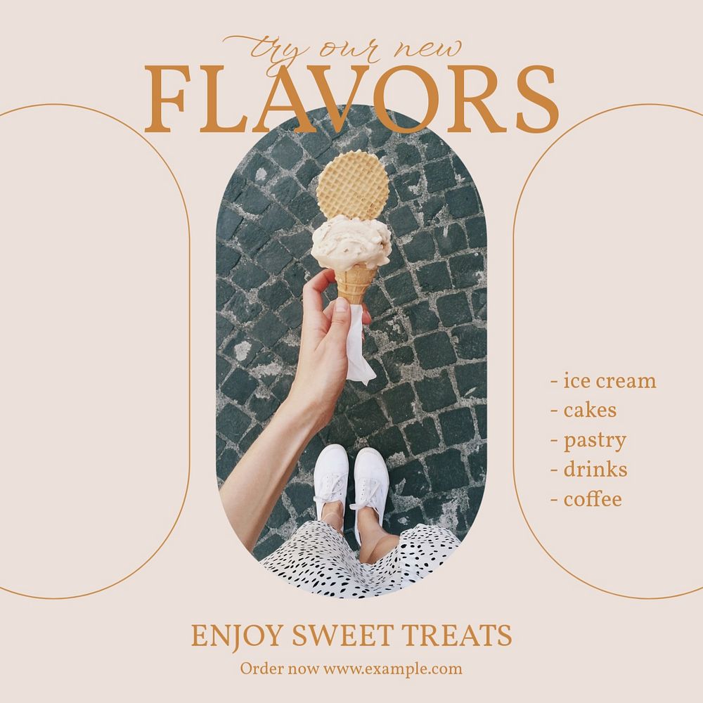 Sweet flavors Instagram post template, | Premium Editable Template - rawpixel