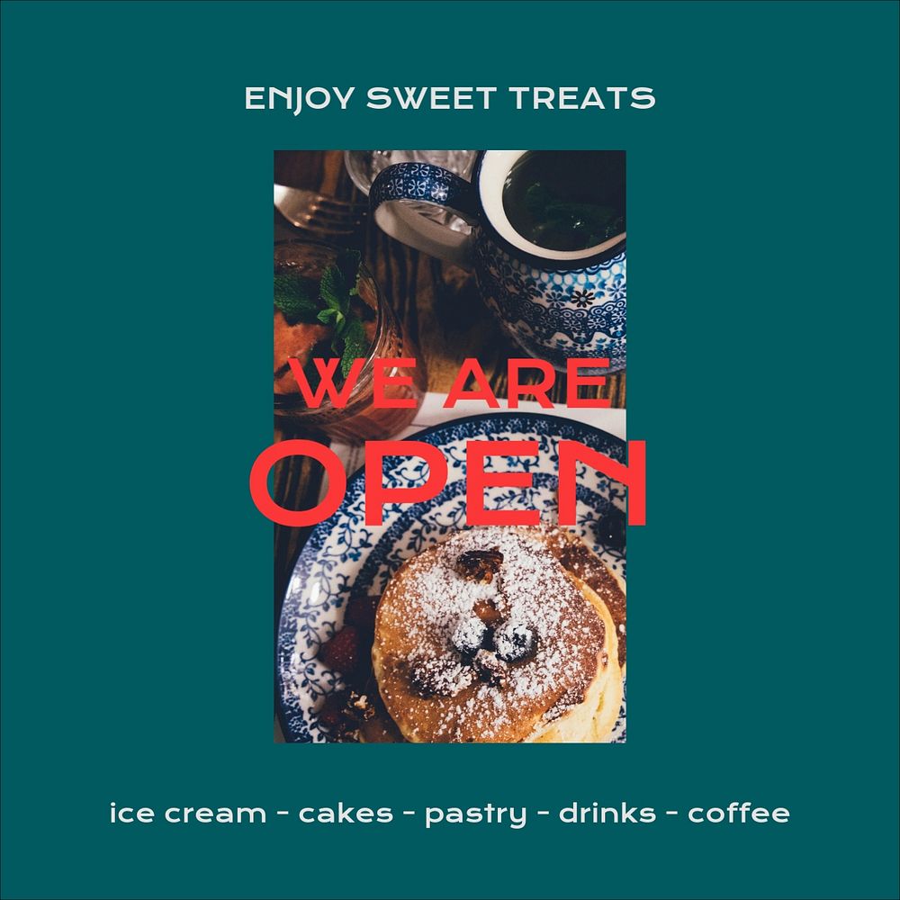 Sweet treats Instagram post template, | Premium Editable Template ...