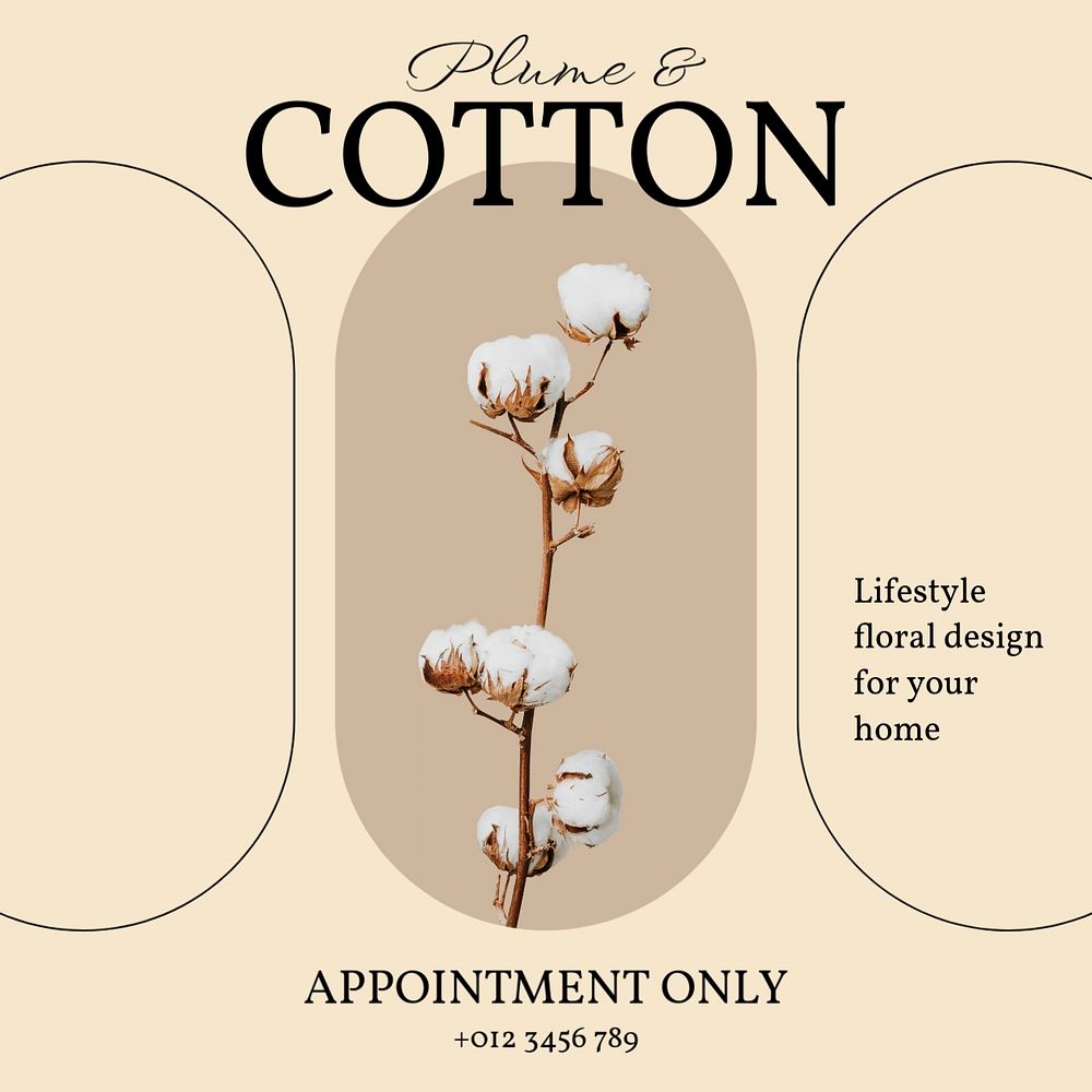 Florist ads Instagram post template, | Premium Editable Template - rawpixel