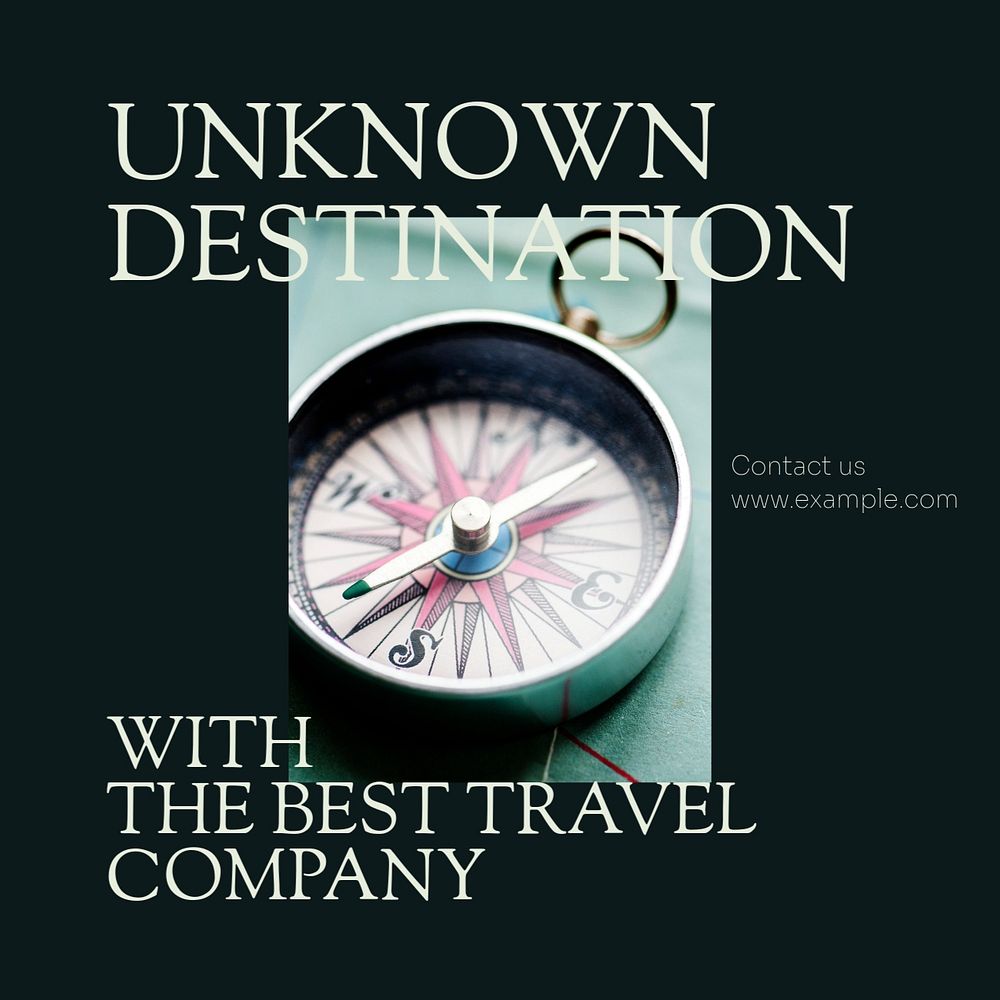 Unknown destination Instagram post template, | Premium Editable ...