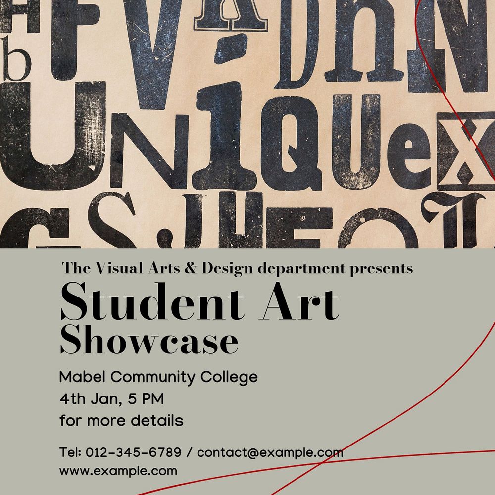 Student art showcase Instagram post | Premium Editable Template - rawpixel