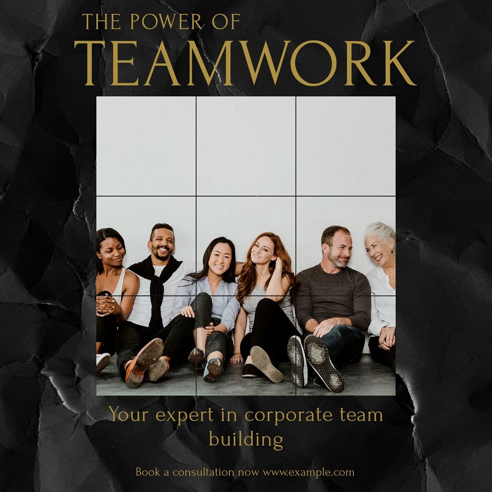 Power teamwork Instagram post template, | Premium Editable Template ...