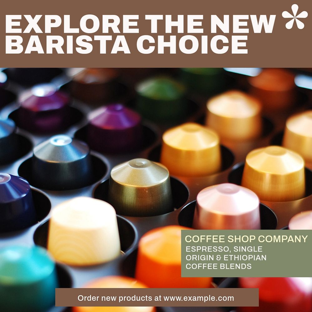 Barista choice Instagram post template | Premium Editable Template ...