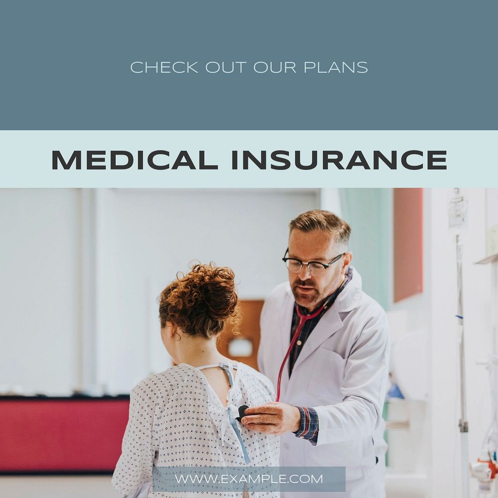Medical insurance Facebook post template, | Premium Editable Template ...