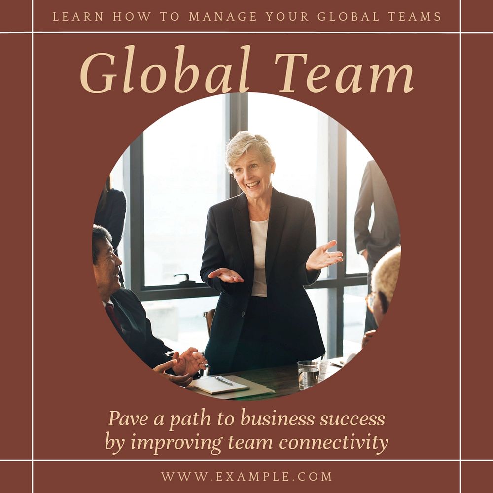 Global team management Facebook post | Premium Editable Template - rawpixel