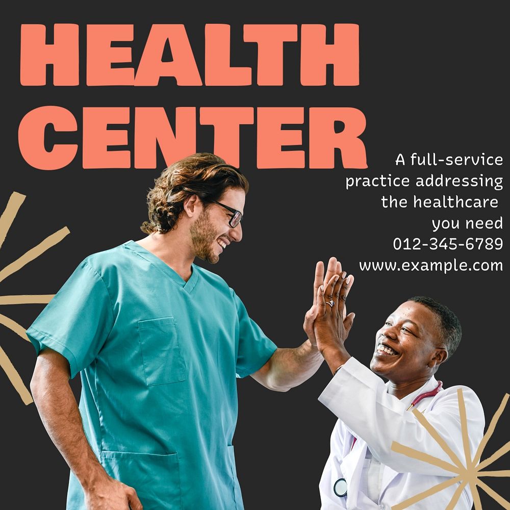 Health center Facebook post template, | Premium Editable Template ...