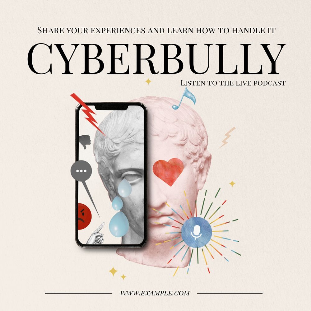 Cyberbully Instagram post template, editable | Premium Editable ...