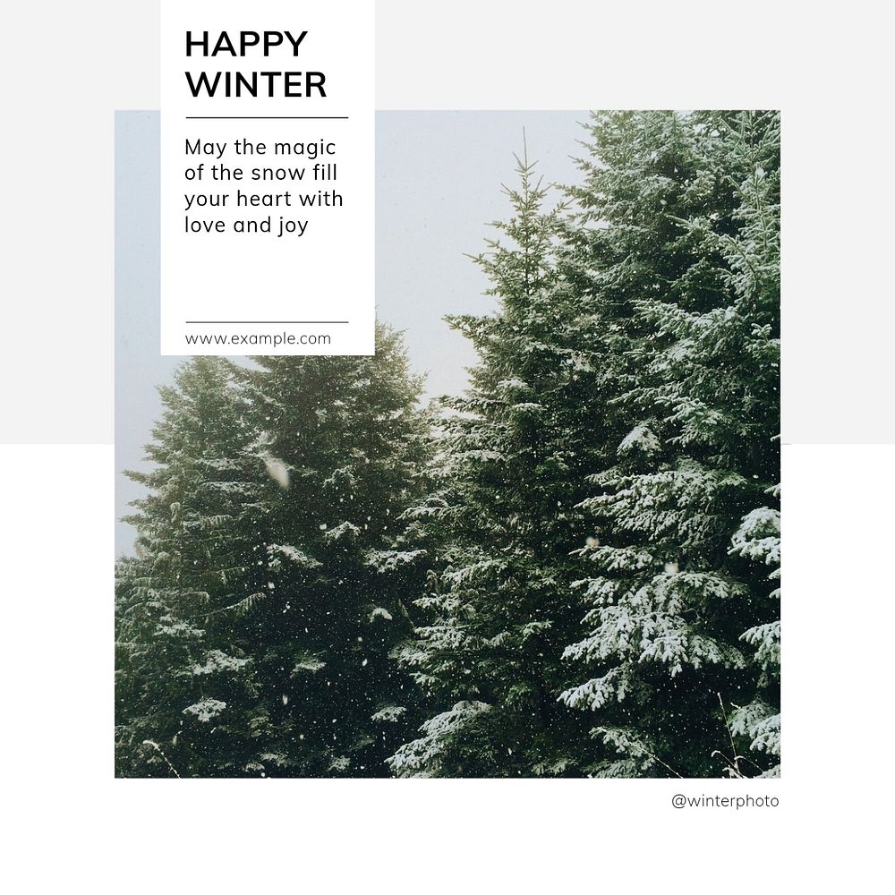 Happy winter Instagram post template, | Premium Editable Template ...