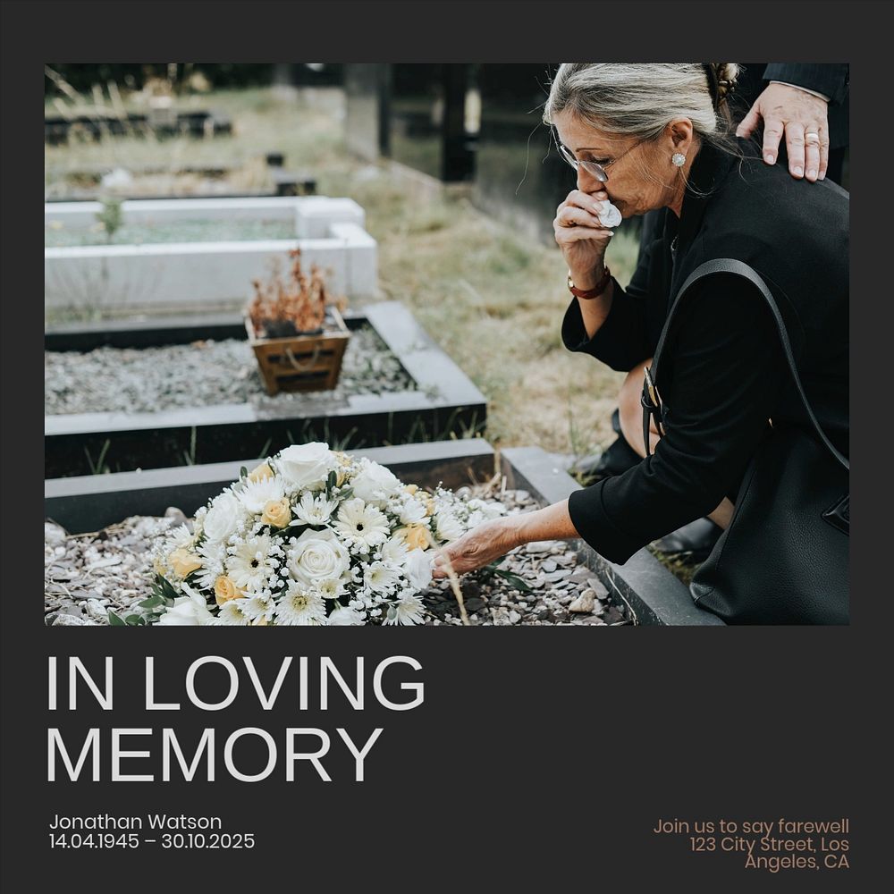 loving memory Instagram post template, | Premium Editable Template ...