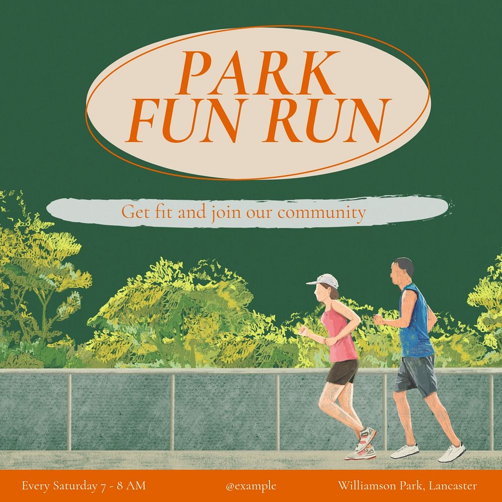 Park fun run Instagram post | Premium Editable Template - rawpixel