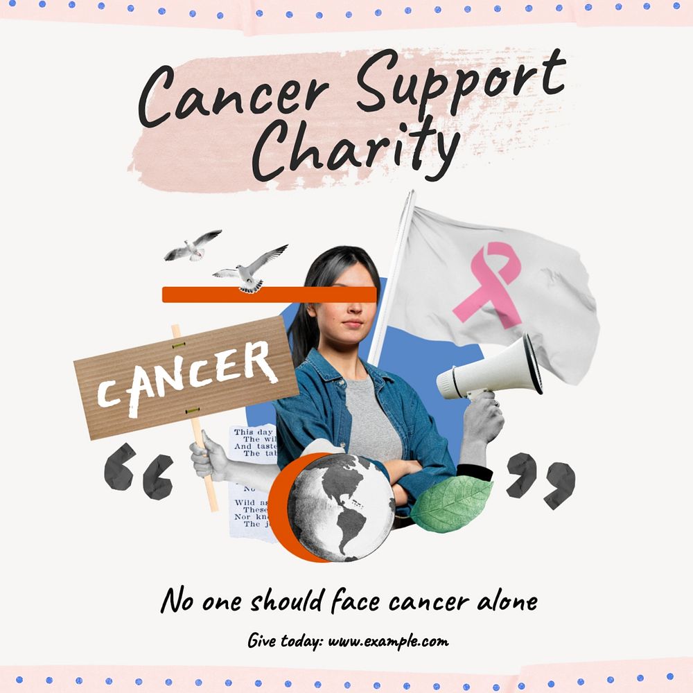 Cancer support charity Facebook post | Premium Editable Template - rawpixel