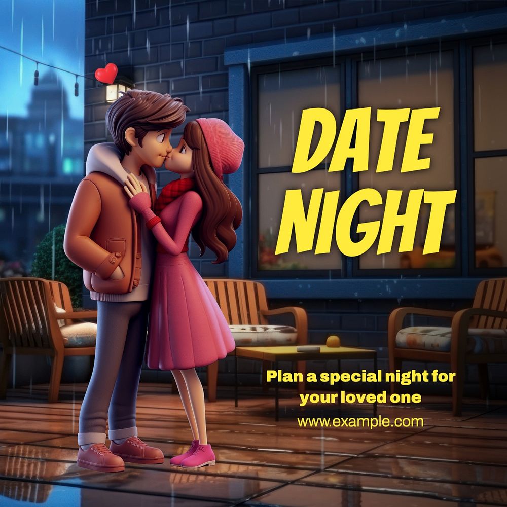 Date night Instagram post template, | Premium Editable Template - rawpixel