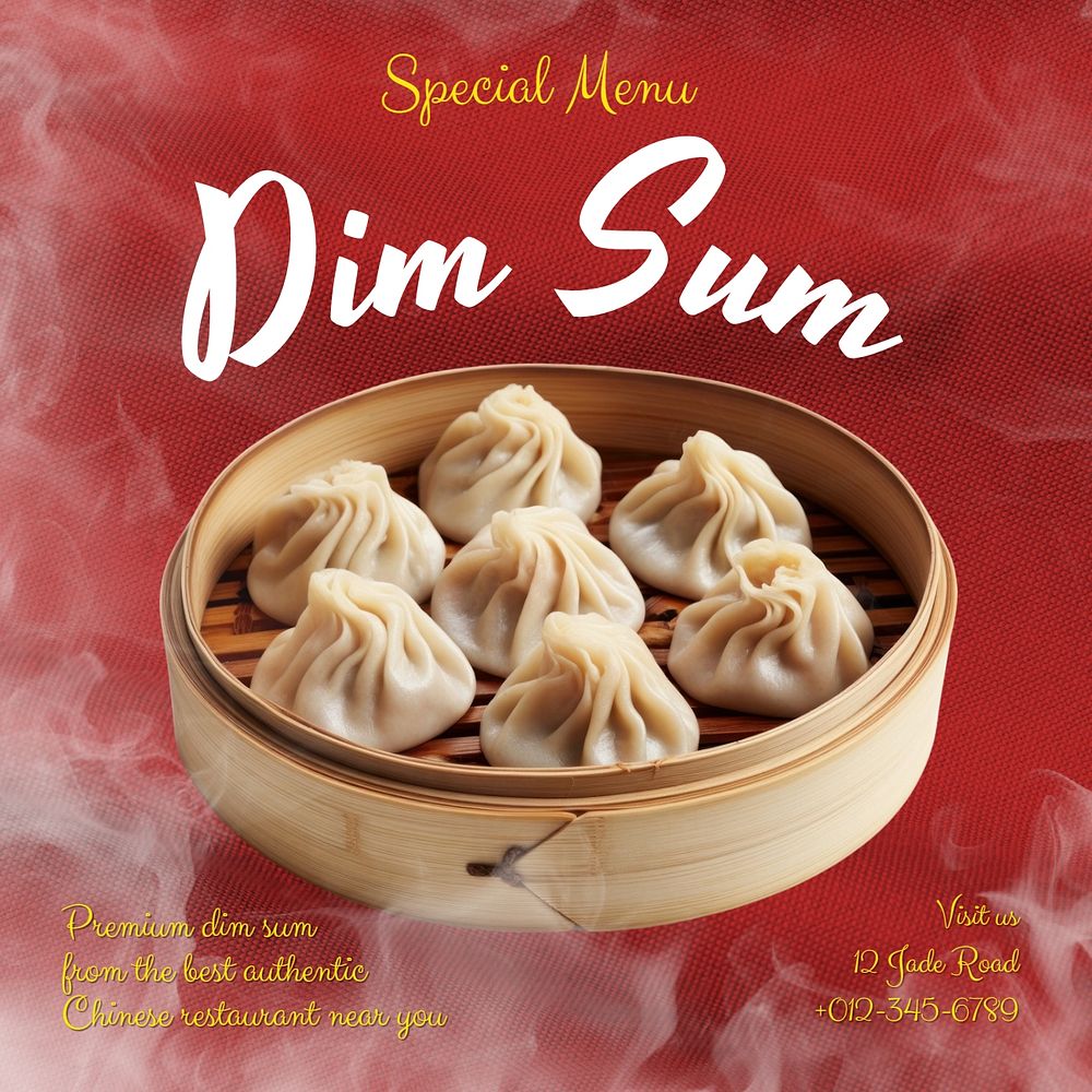 Dim sum Instagram post template | Premium Editable Template - rawpixel