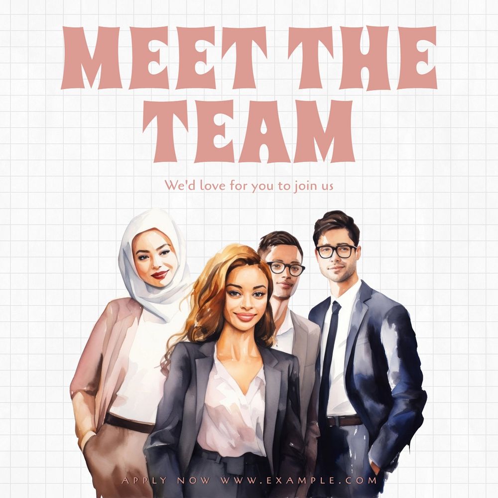 Meet team Instagram post template | Premium Editable Template - rawpixel