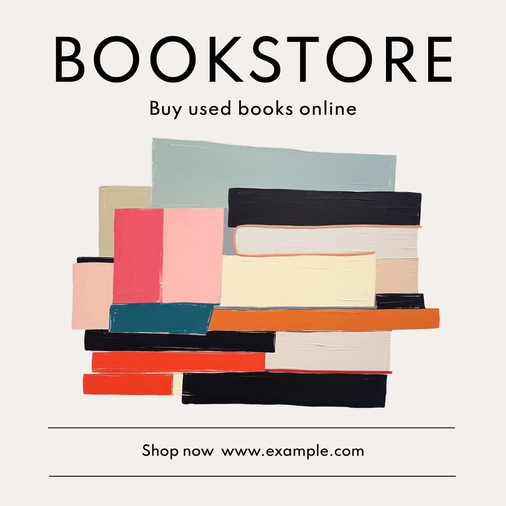 Online bookstore Instagram post template | Premium Editable Template ...