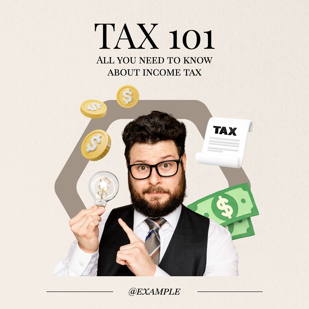 Income tax Instagram post template | Premium Editable Template - rawpixel