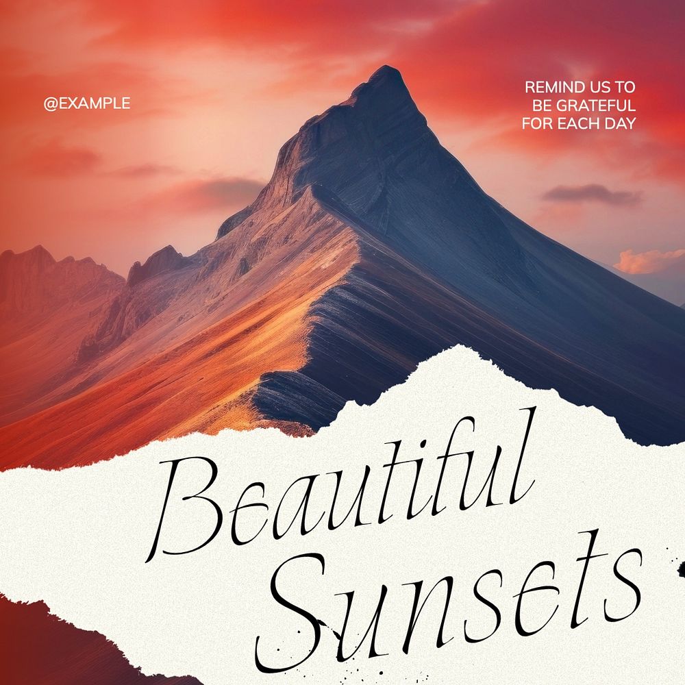 Beautiful sunsets Instagram post template | Premium Editable Template ...