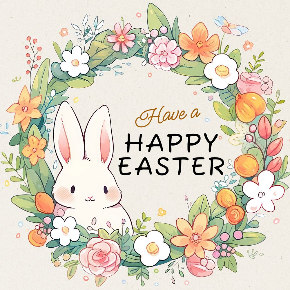Happy Easter Facebook post template | Premium Editable Template - rawpixel