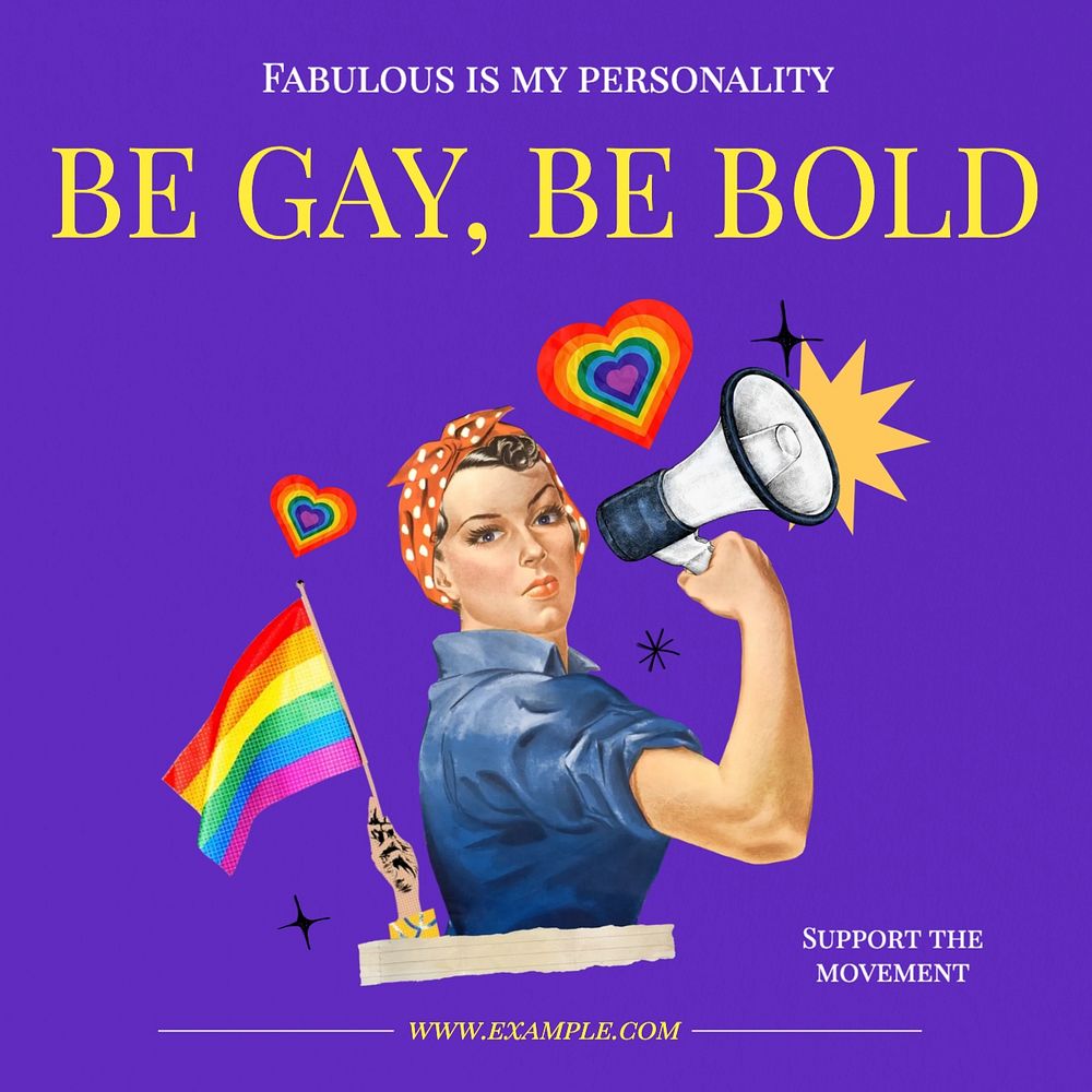 Be gay be bold Instagram | Premium Editable Template - rawpixel
