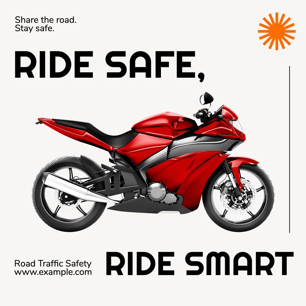 Motorcycle safety Instagram post template | Premium Editable Template ...