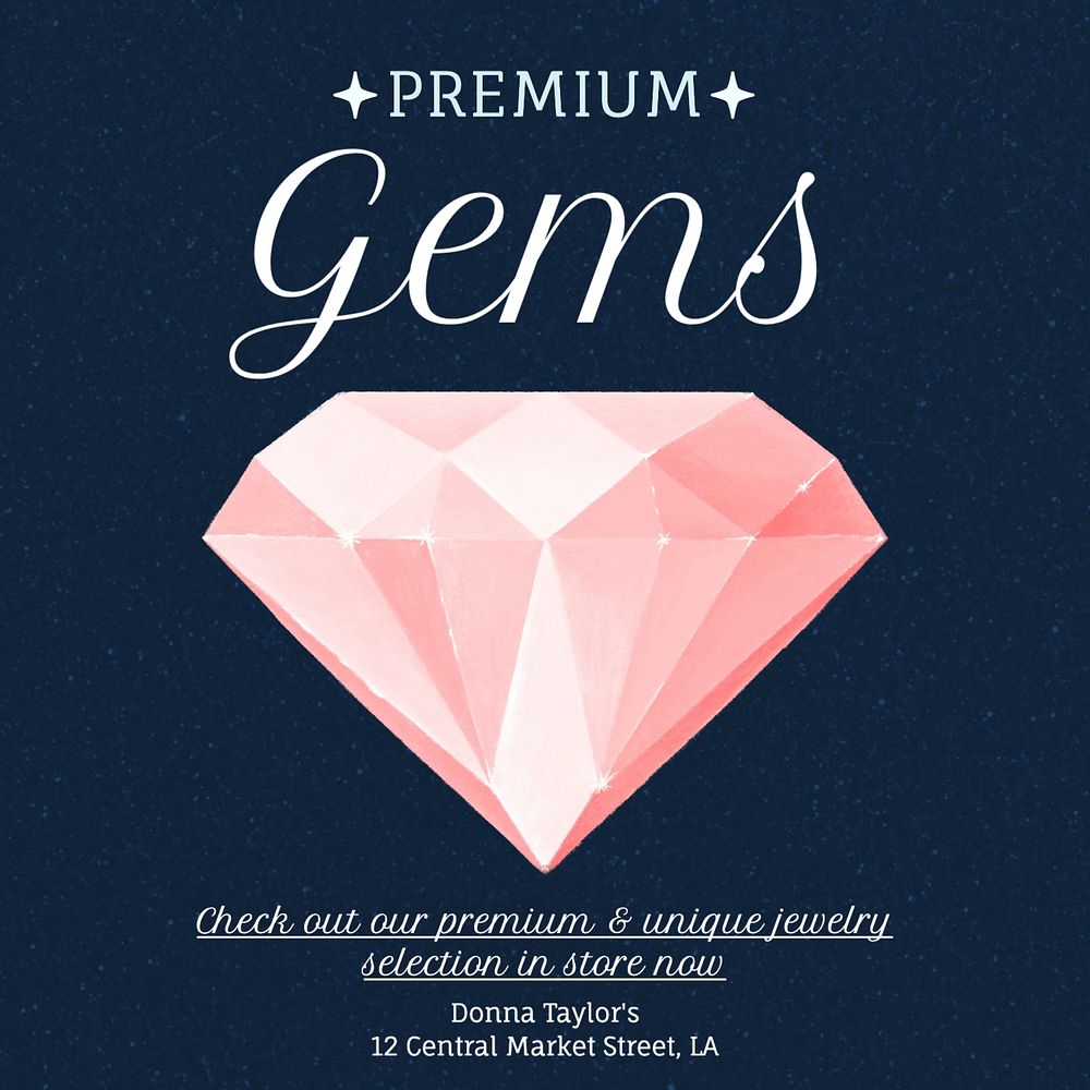 Premium gems Instagram post template | Premium Editable Template - rawpixel