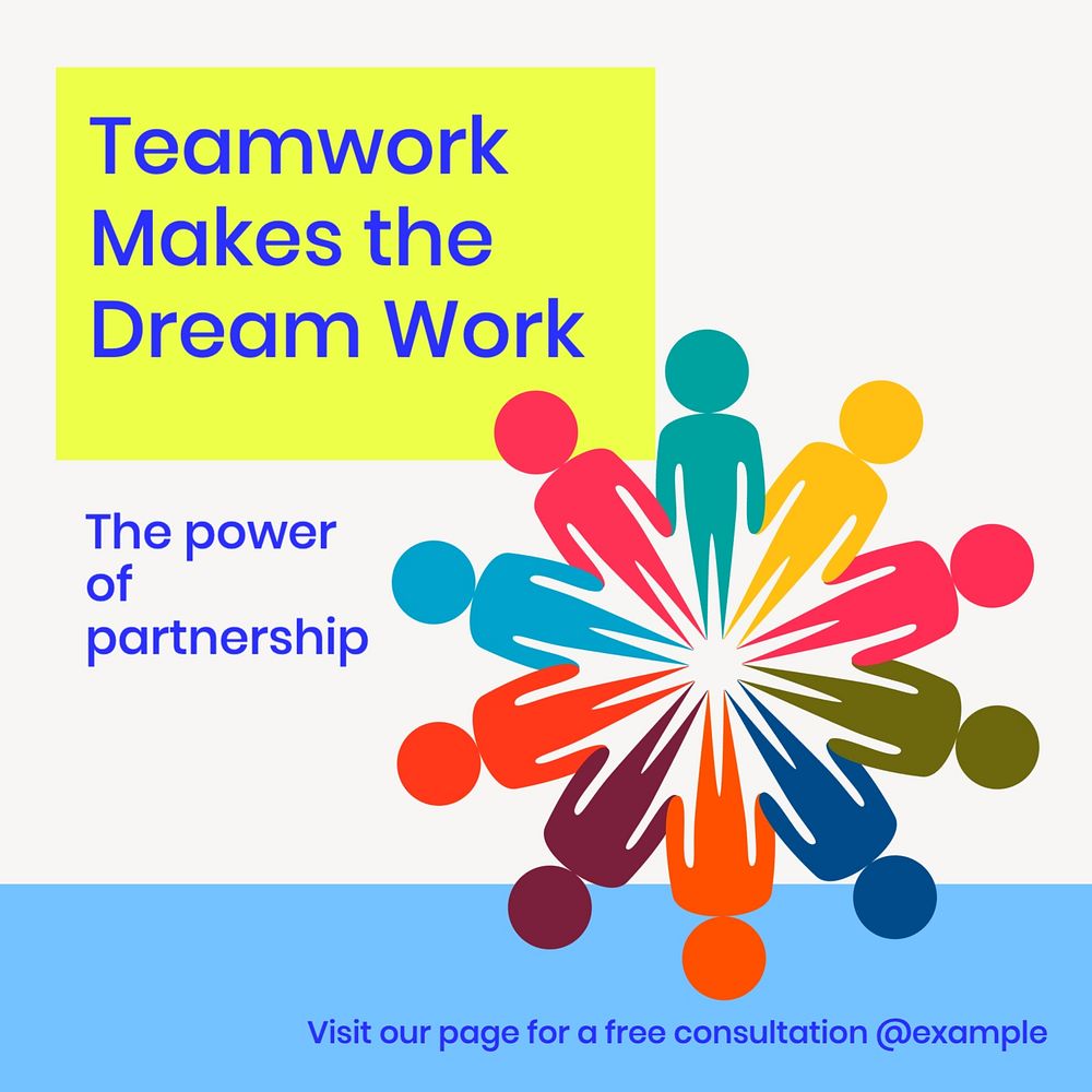 Teamwork Instagram post template | Premium Editable Template - rawpixel